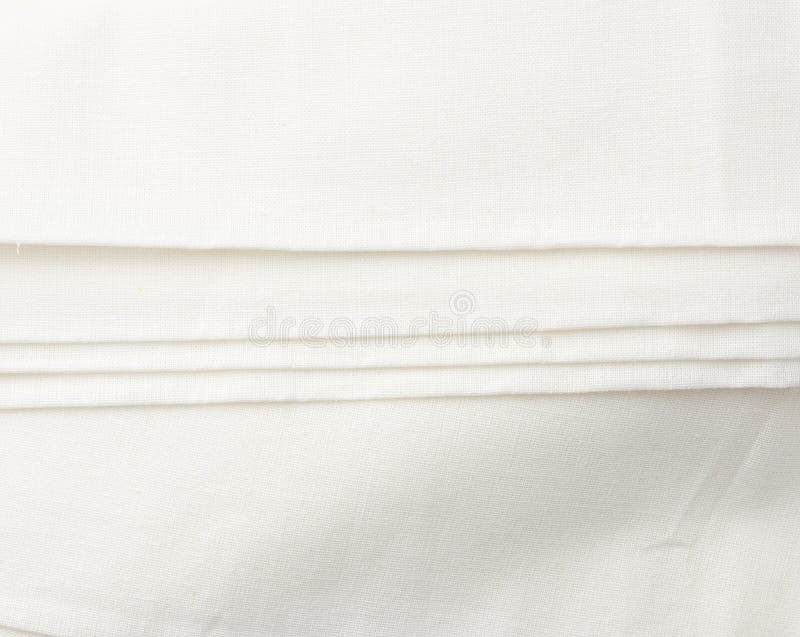 White Cotton Fabric Folded, Full Frame, Textile for Sewing Clothes and ...