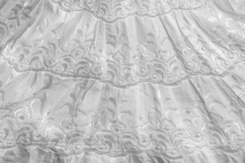 White Cotton Fabric, with Patterns Stock Image - Image of material ...
