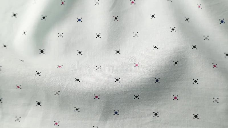 White Cotton Fabric with Small Polka Dot Designs Stock Video - Video of ...