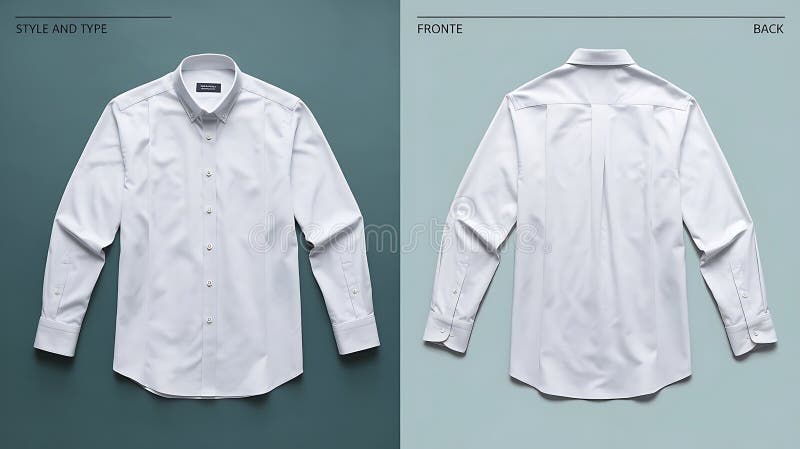 White Cotton Long-sleeve Shirt Mock-up Front and Back View Stock ...