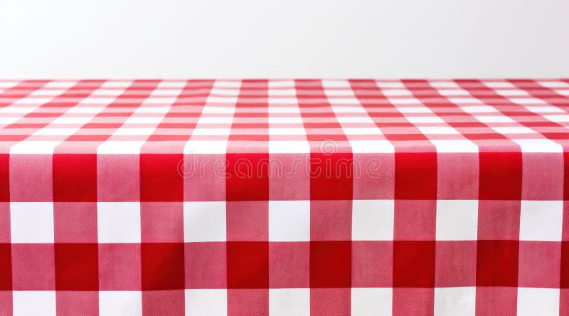 White Cotton Red Plaid Picnic Pattern Tablecloth Textile Design Fabric ...