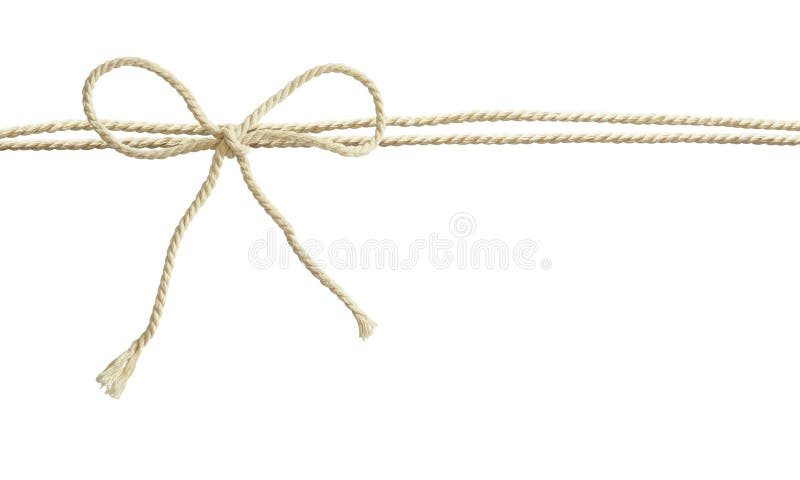 White cotton rope bow stock photo. Image of gift, cord - 81924366