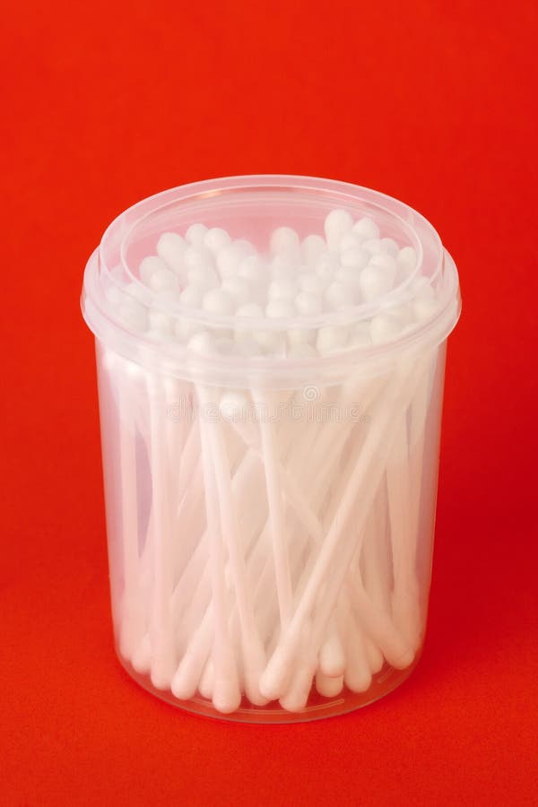 White Cotton Sticks in Plastic Container Editorial Image - Image of ...