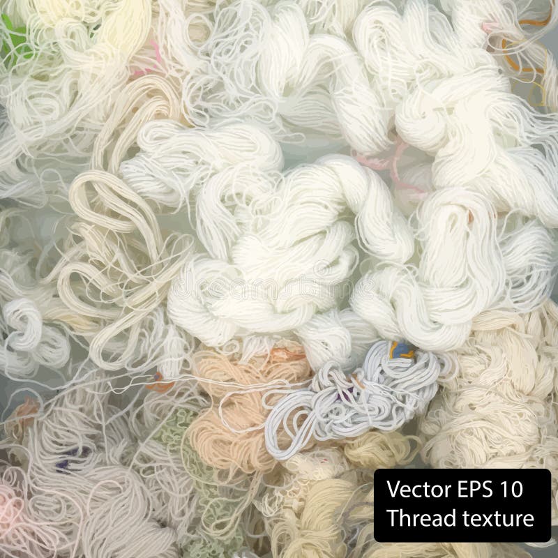 White Cotton Texture. Vector Thread Background Stock Vector ...