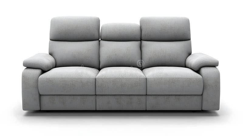 A White Couch with Three Cushions and a Grey Leather Texture Stock ...