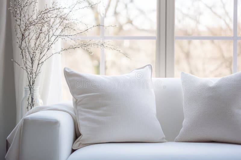 White Couch by Window stock illustration. Illustration of window ...