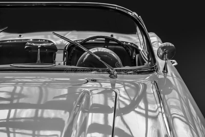 White Coupe Retro Car Close-up Stock Image - Image of coupe, chrome ...