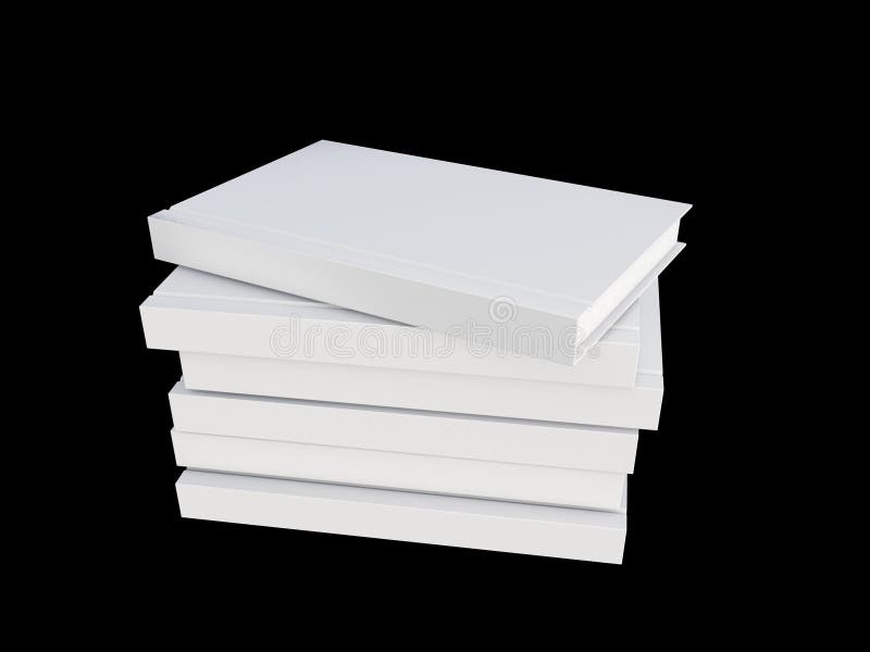 White Cover Book Isolated on Black Stock Illustration - Illustration of ...