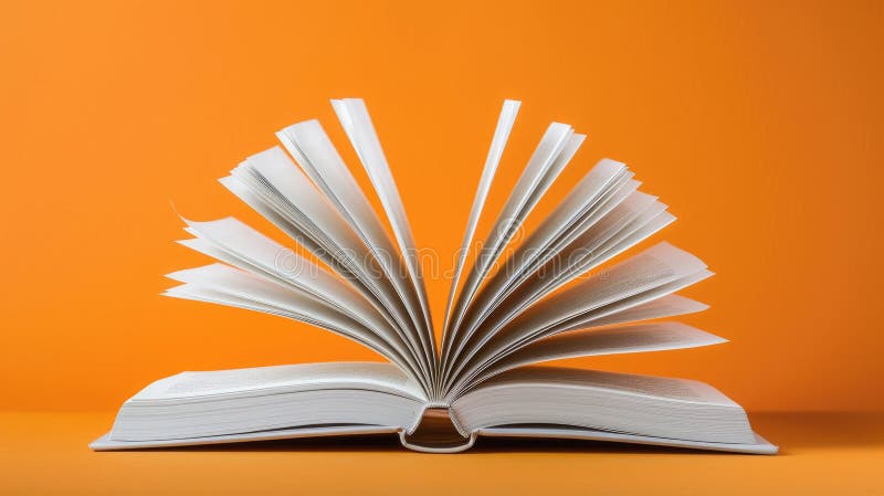 White Cover, Orange Pages, an Open Book Inviting Exploration. Ai ...