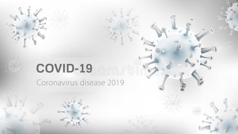 White Virus Particle Outlines in Light Blue Background Stock Vector ...