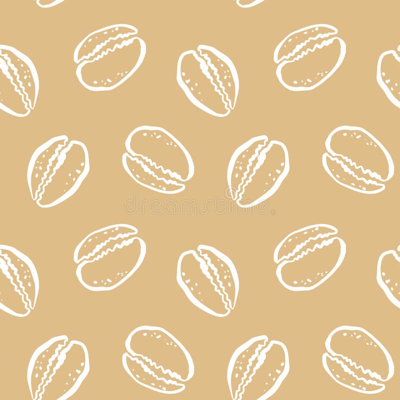 White Cowrie Shell Pattern on Yellow Background in Hand Drawn Style for ...