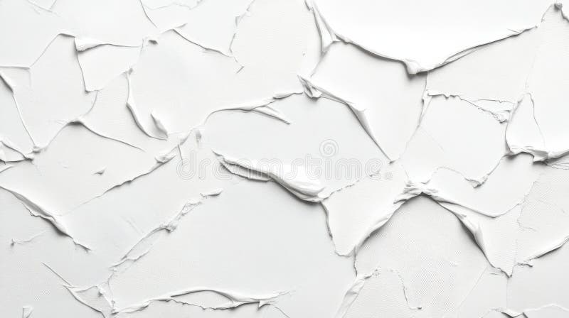 White Cracked Paint Creating Abstract Shapes and Textures on Canvas ...