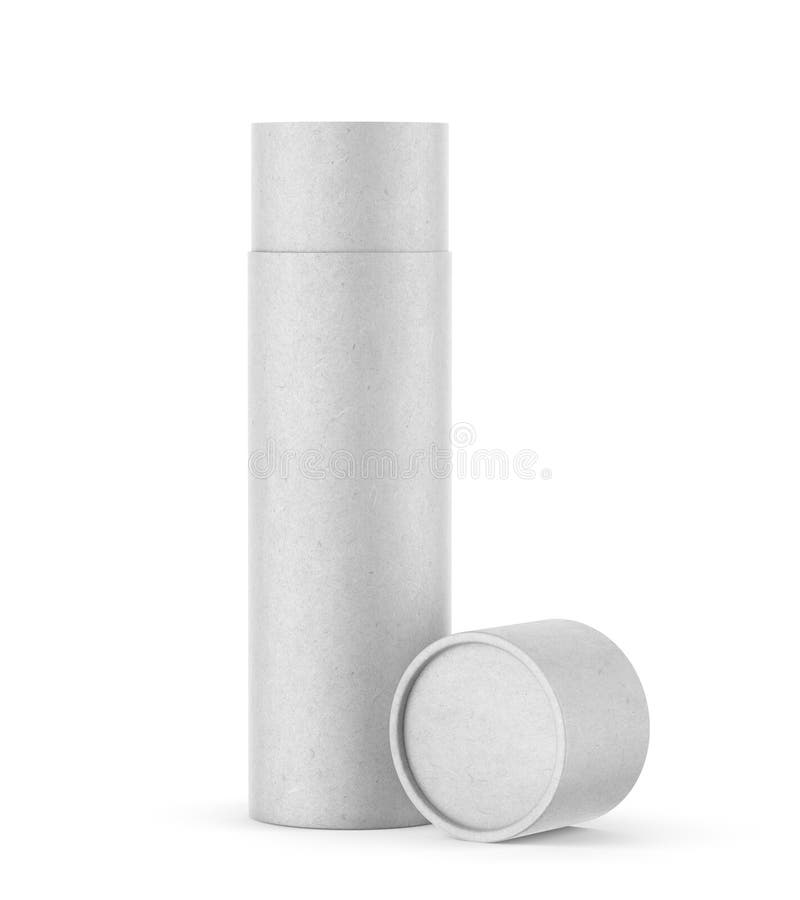 White Craft Tube with a Lying Lid Mockup Stock Illustration ...