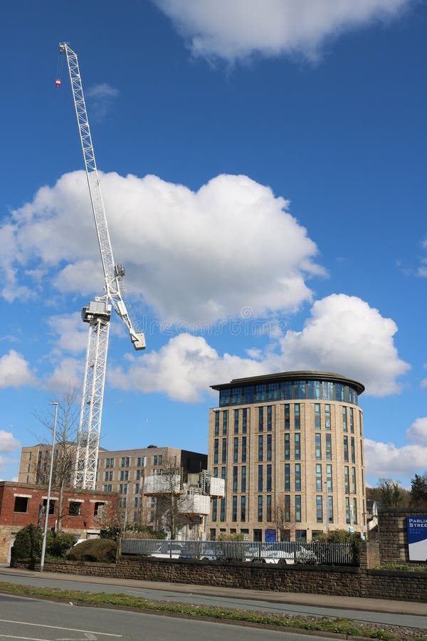 White Crane and Caton Court, Lancaster Editorial Stock Image - Image of ...