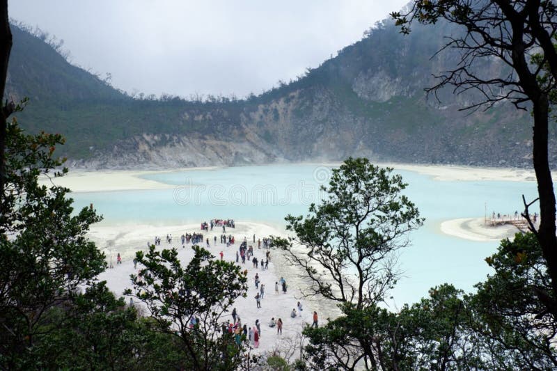 White crater in west java stock photo. Image of reflection - 237828920