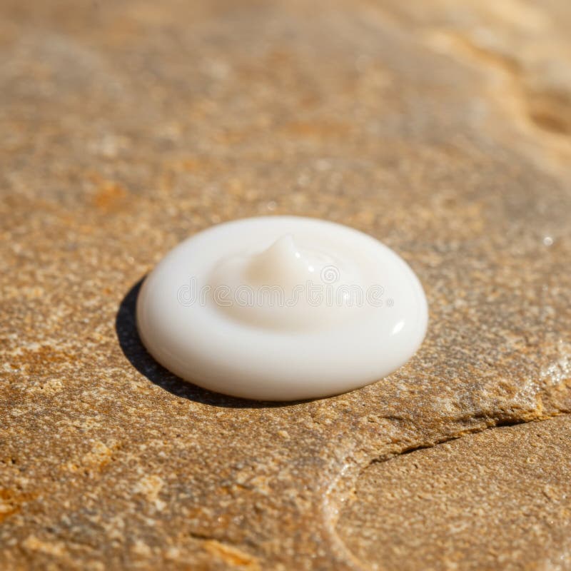White Cream Drop on Beige Stone Background Stock Illustration ...