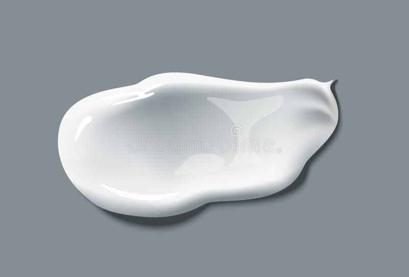 White Cream Drop on Gray Background. Vector Illustration Stock Vector ...