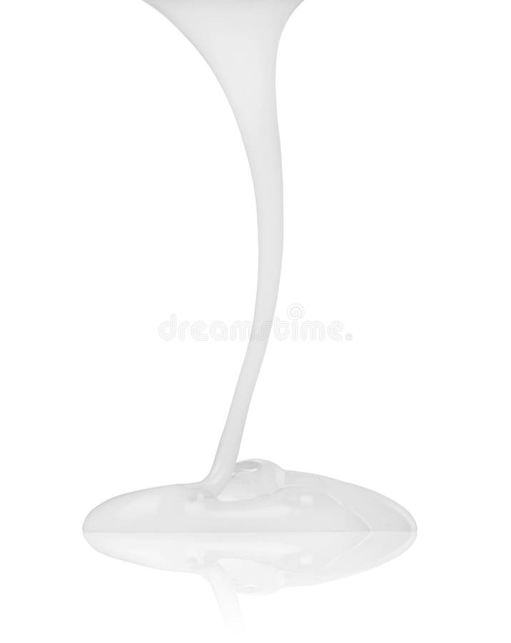White Cream Flows from Cosmetic Tube on White Background. Stock Photo ...