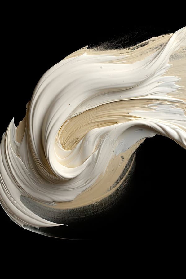 White and Cream Paint, Beautiful and Expressive, Modern Simple Abstract ...