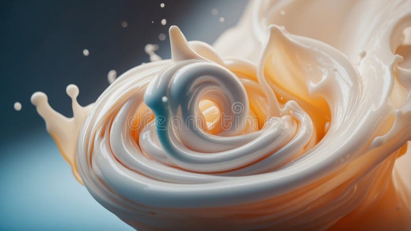 A White Cream Swirl with a Splash of Milk. Stock Illustration ...
