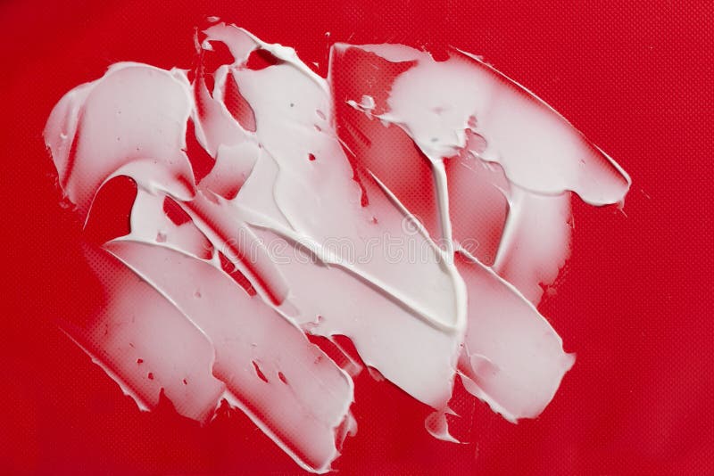 White Cream of Various Shapes on a Red Background Stock Image - Image ...