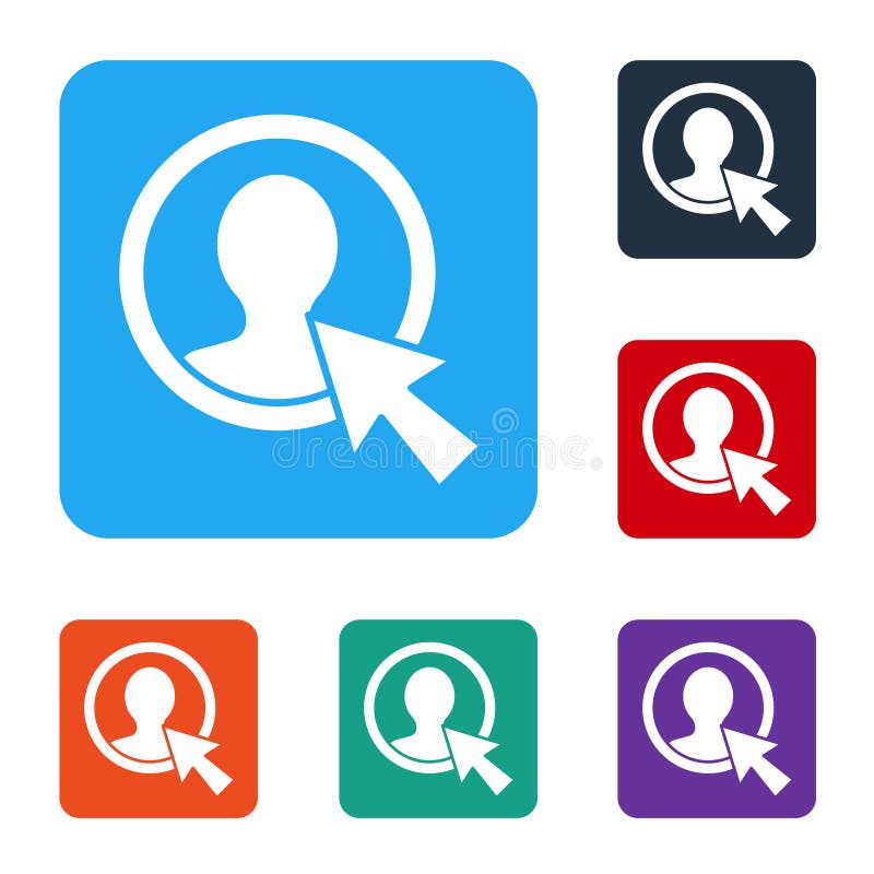 White Create Account Screen Icon Isolated on White Background. Set ...