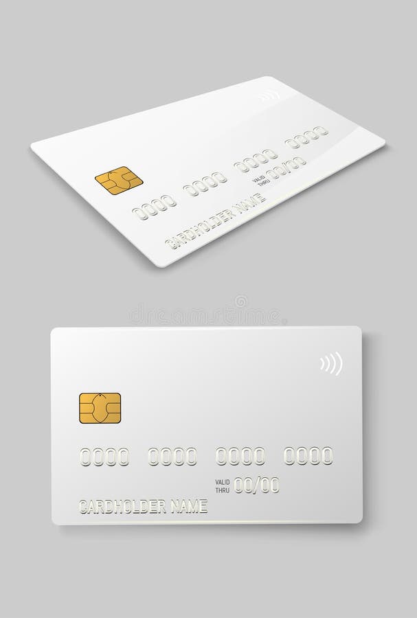 White Credit Plastic Card with Emv Chip. Contactless Payment Editorial ...