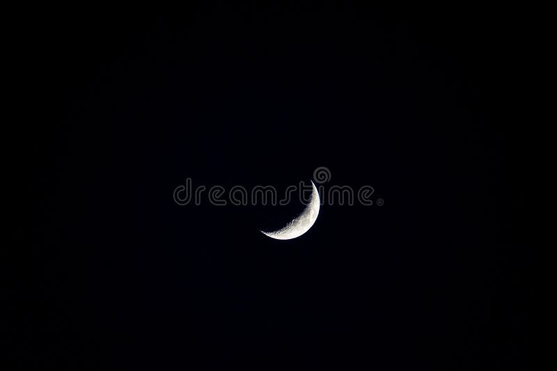 White Crescent Moon in the Black Sky Stock Image - Image of cloud ...