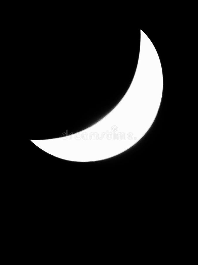 White Crescent Moon in Darkness Stock Illustration - Illustration of ...
