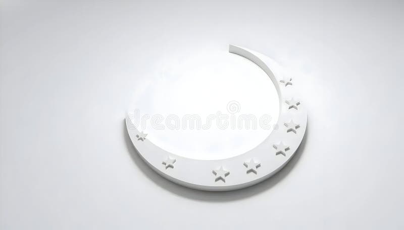White Crescent Moon with Stars on White - Generated Using Ai Stock ...