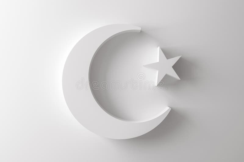 A Red and White Crescent Shaped Logo on a White Background Stock ...