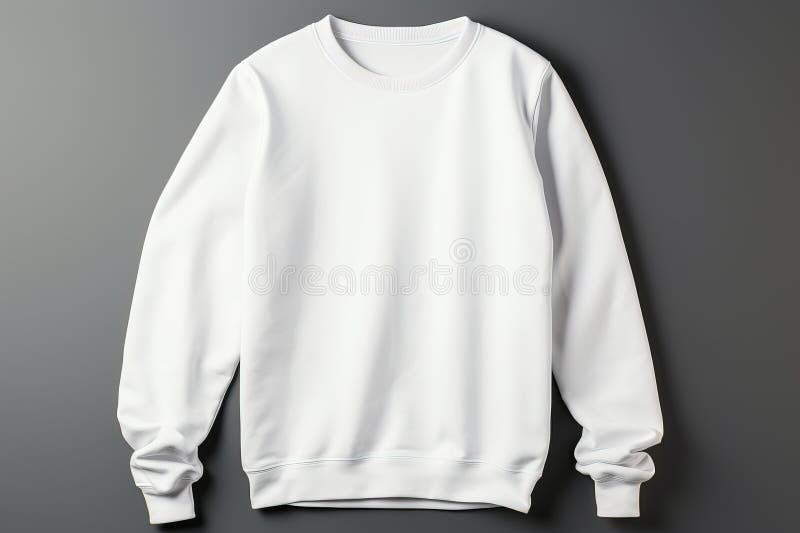 White Crew Neck Sweatshirt, Product Mockup. Generative AI Stock Image ...