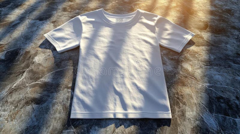 White Crew Neck T-Shirt Mockup Stock Illustration - Illustration of ...