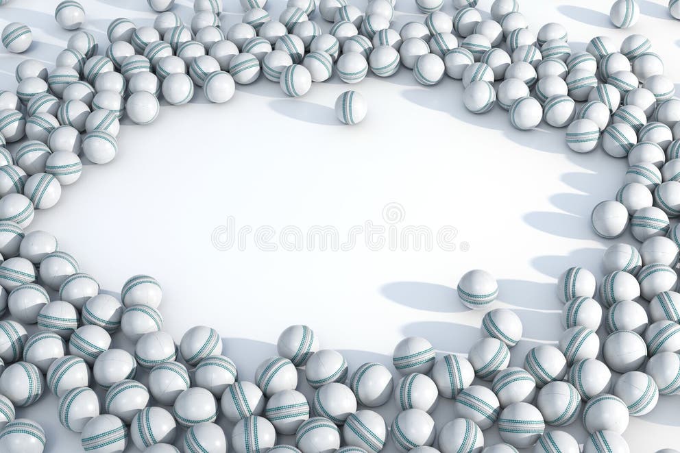 White Cricket Sports Ball Array Stock Illustration - Illustration of ...