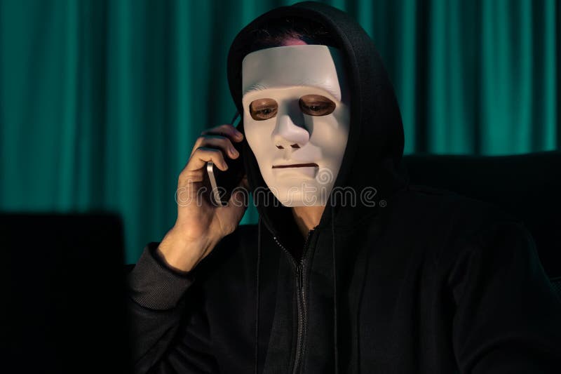 White Criminal Anonymous Mask Calling To it Owner To Threaten Ransom ...