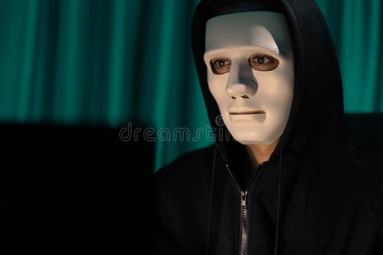 White Criminal Anonymous Mask Installing Coding Password Encryption ...