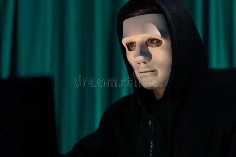 White Criminal Anonymous Mask Installing Coding Password Encryption ...