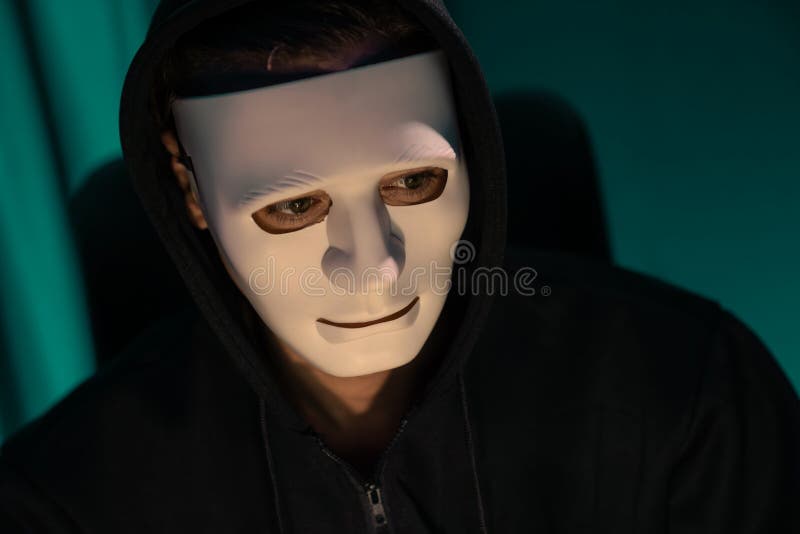 White Criminal Anonymous Mask Installing Coding Password Encryption ...