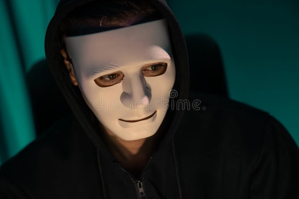 White Criminal Anonymous Mask Installing Coding Password Encryption ...