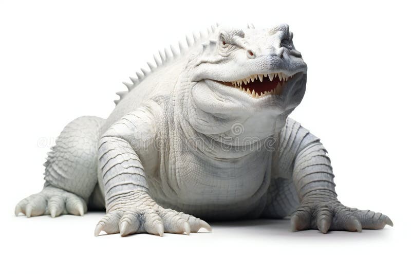White Crocodile Isolated on a White Background Stock Illustration ...