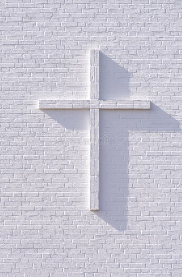 White cross stock photo. Image of christ, brick, stone - 8719056