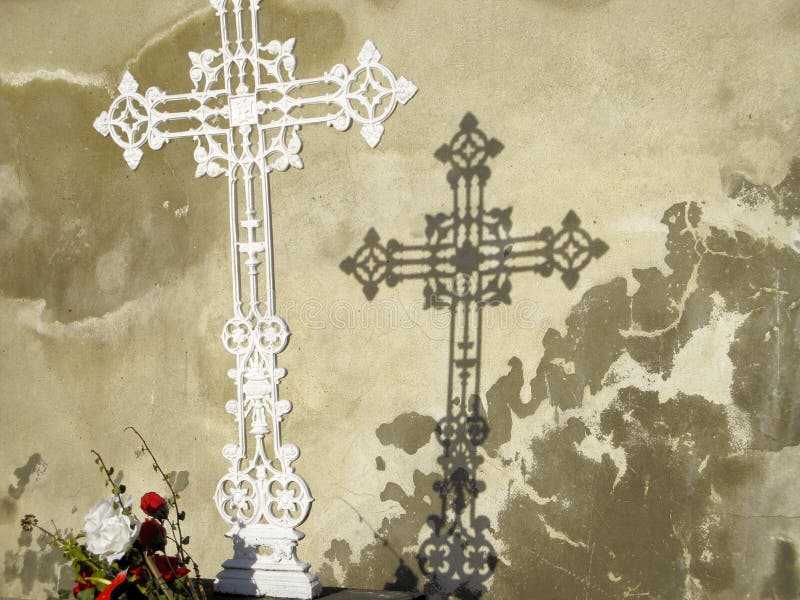 Leaning Cross at Cemetery stock photo. Image of cemetery - 24006042