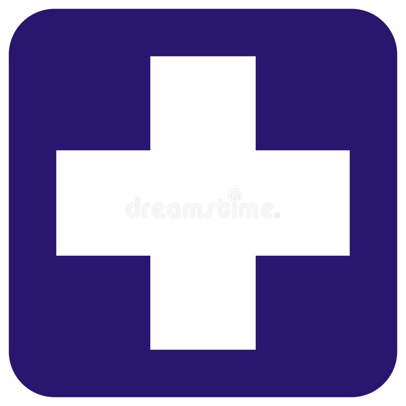 White Cross at Blue Frame, Vector Icon Stock Vector - Illustration of ...