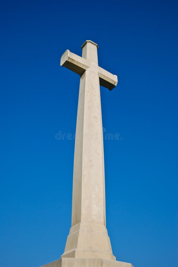 The White Cross in Blue Sky Stock Photo - Image of crucifix, cross ...
