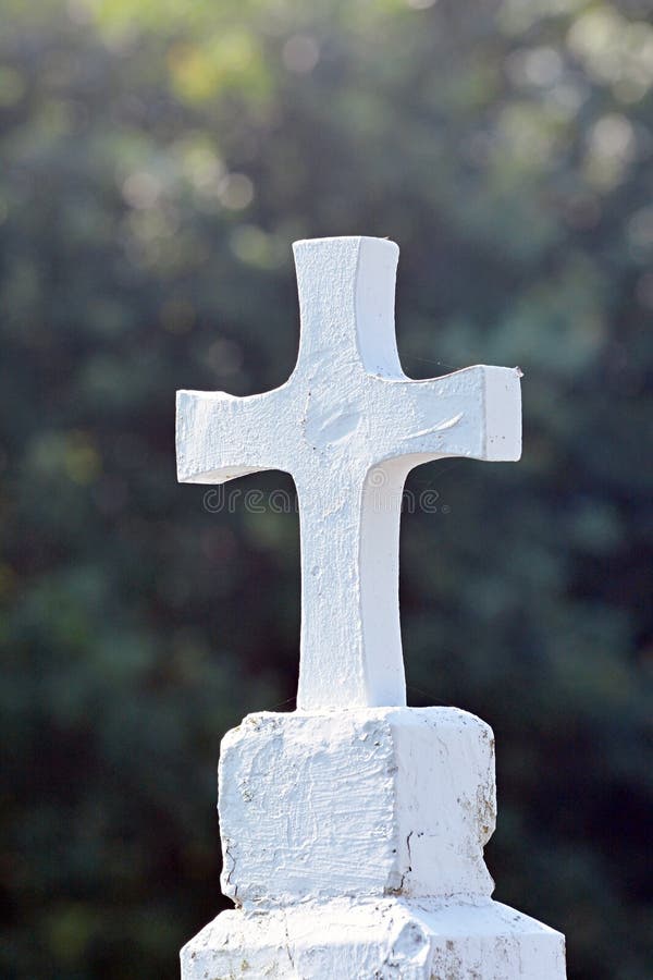 White cross on a cemetery stock image. Image of historic - 32789857