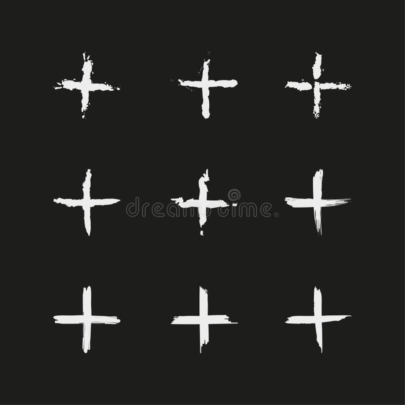 White Cross Chalk. Doodle White Cross Chalk. Vector Illustration Stock ...