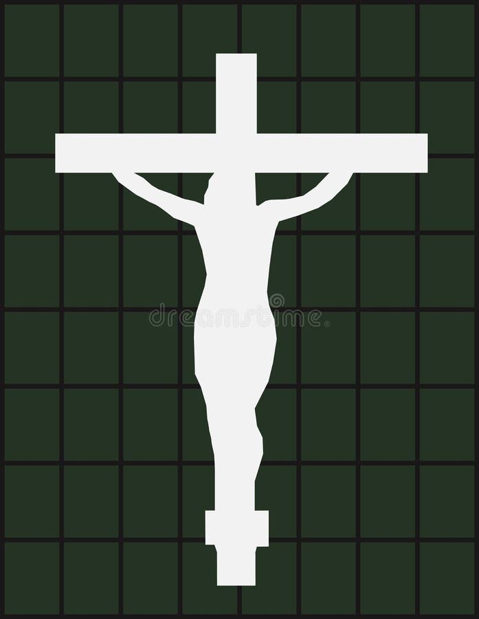 White Cross on the Color Wall of the Temple Stock Illustration ...