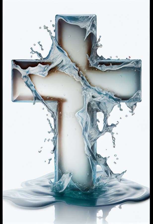 White Cross in Ice. AI Generated Stock Illustration - Illustration of ...