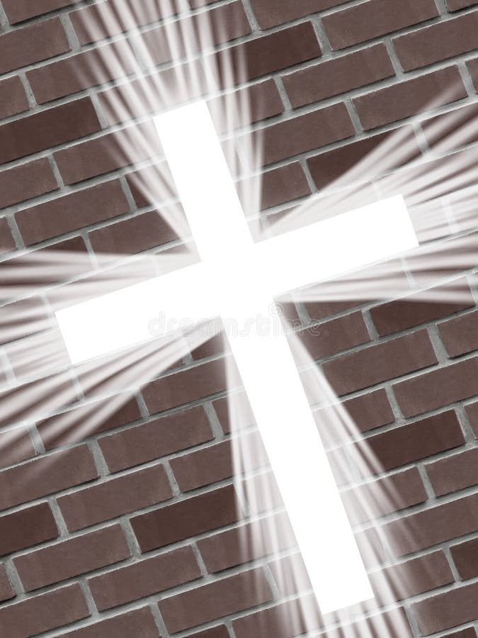 White Cross with Light Rays and Old Wooden Grey Background Christian ...