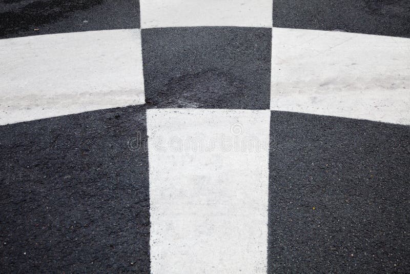 White Cross Lines Painted on Black Asphalt Stock Photo - Image of ...